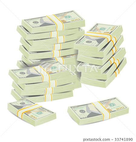 Money Stacks Vector. Realistic Concept - Stock Illustration [33741890 ...