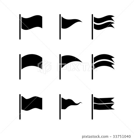 Black Flag Vector Icon - Stock Illustration [33751040] - PIXTA