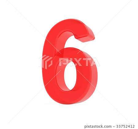 red number 6 - Stock Illustration [33752412] - PIXTA