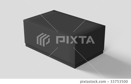 Flat black box mockup - Stock Illustration [33753500] - PIXTA