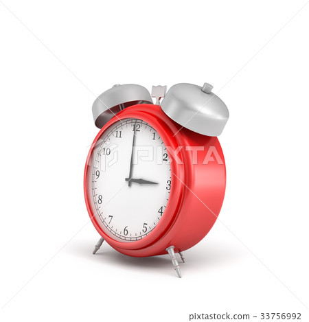 3d rendering of a red vintage alarm clock with - Stock Illustration [33756992] - PIXTA