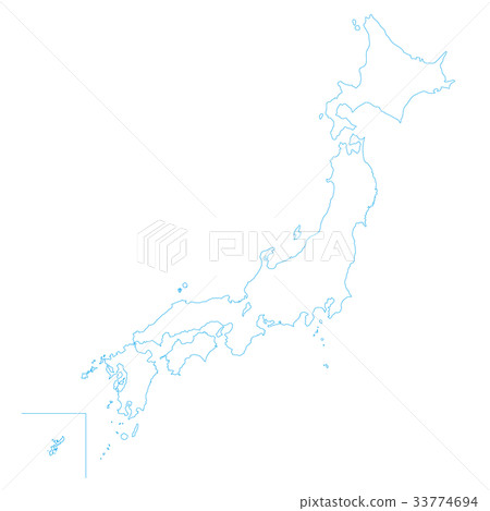 Japan map white background illustration - Stock Illustration [33774694 ...