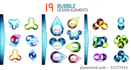 Mega collection of bubble buttons - Stock Illustration [33777433] - PIXTA