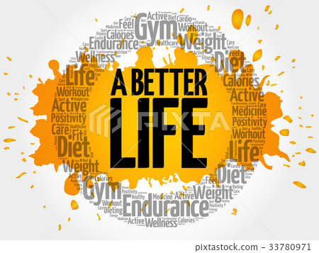 A Better Life circle stamp word cloud - Stock Illustration [33780971 ...