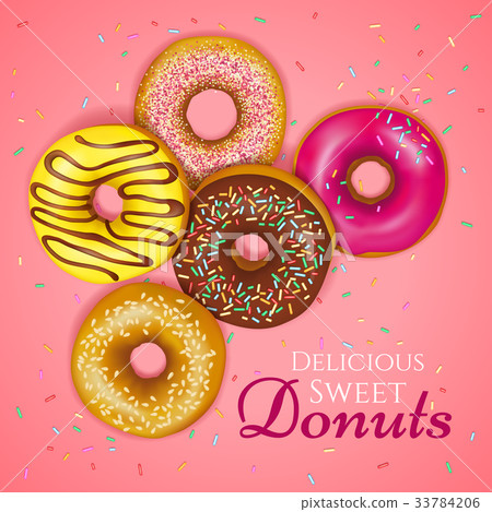 Realistic Donuts Illustration - Stock Illustration [33784206] - PIXTA