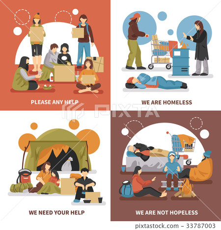 Homeless People Design Concept - Stock Illustration [33787003] - PIXTA