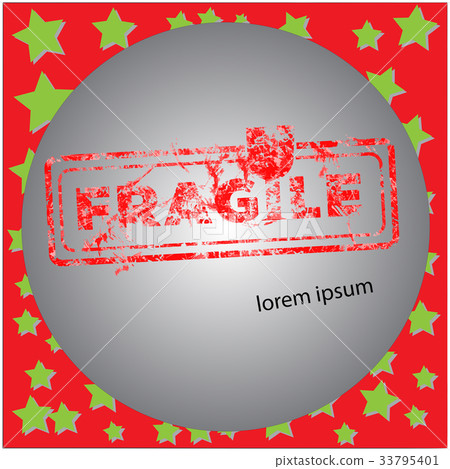fragile red grunge rubber stamp vector - Stock Illustration [33795401 ...