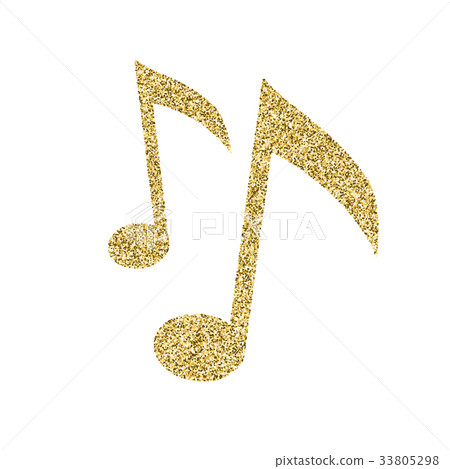 Musical notes icon with glitter effect, isolated - Stock Illustration ...