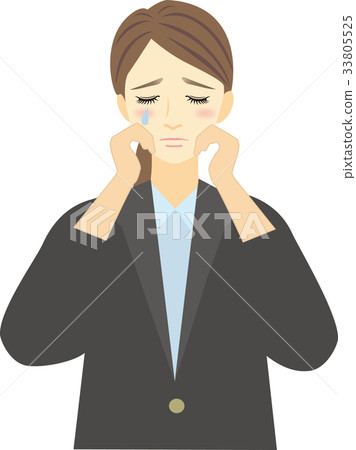 A woman shedding tears - Stock Illustration [33805525] - PIXTA
