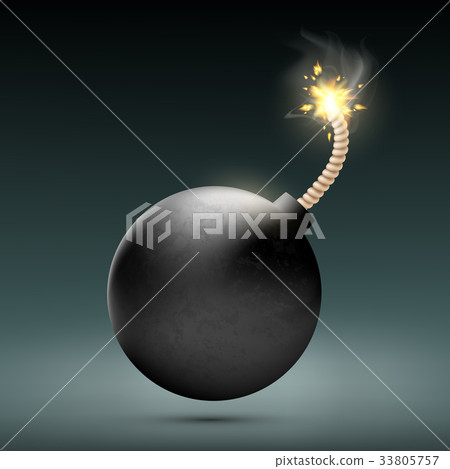round bomb with a burning wick - Stock Illustration [33805757] - PIXTA