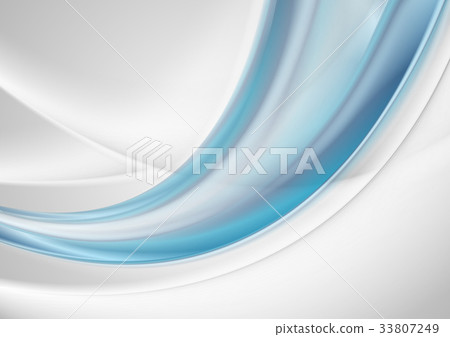 Blue and grey abstract smooth waves design - Stock Illustration ...