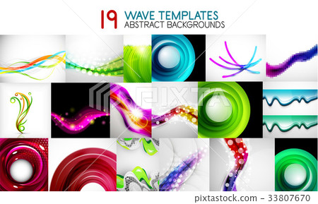 Collection of vector wave templates - Stock Illustration [33807670] - PIXTA