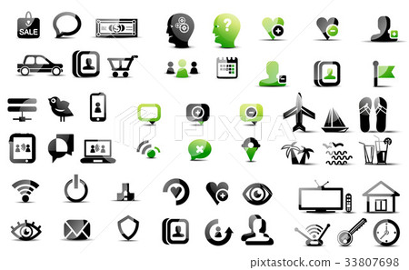 Mega collection of pictograms - Stock Illustration [33807698] - PIXTA