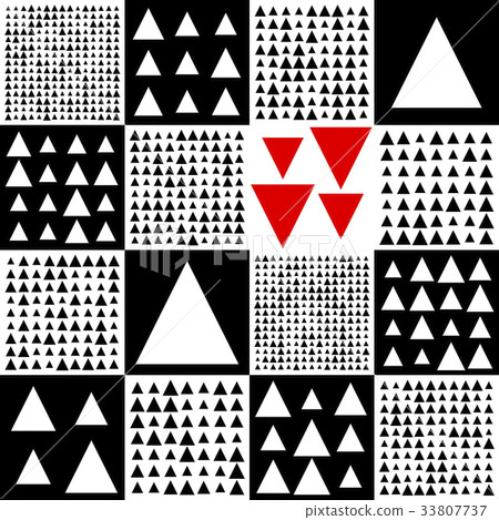Seamless Triangle and Square Pattern - Stock Illustration [33807737 ...