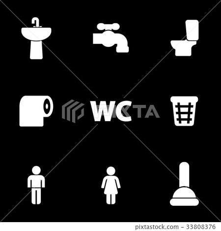 Vector white toilet icons set - Stock Illustration [33808376] - PIXTA