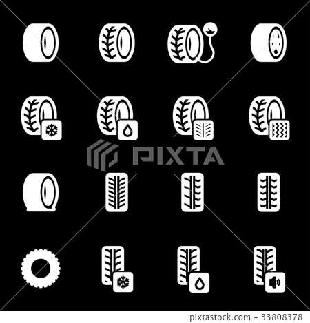 Vector white tire icons set - Stock Illustration [33808378] - PIXTA