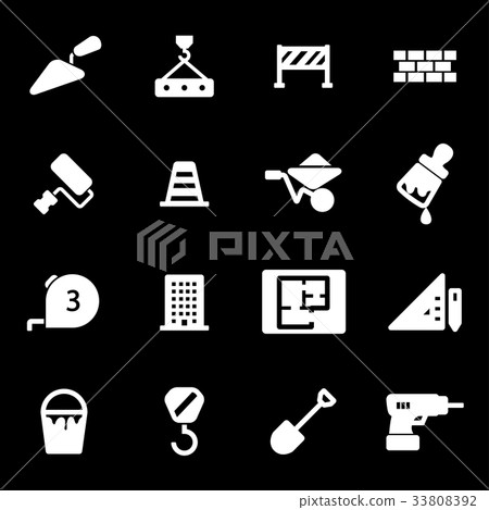 Vector white construction icons set - Stock Illustration [33808392] - PIXTA