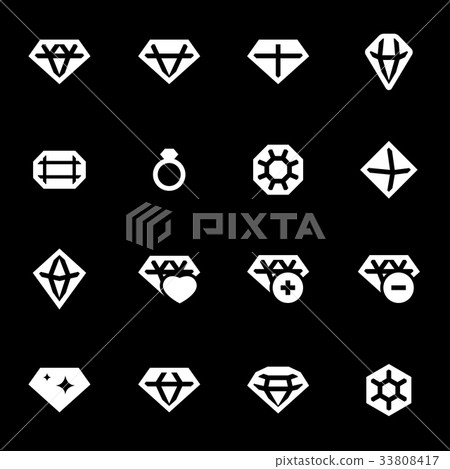 Vector white diamond icons set - Stock Illustration [33808417] - PIXTA