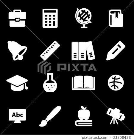 Vector white education icons set - Stock Illustration [33808428] - PIXTA