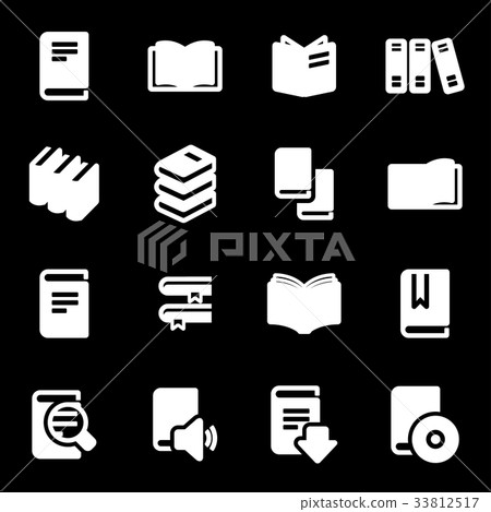 Vector white book icons set - Stock Illustration [33812517] - PIXTA