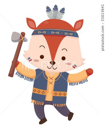 Mascot Fox Native American Indian - Stock Illustration [33813641] - PIXTA