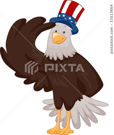 American Eagle Mascot Salute - Stock Illustration [33813664] - PIXTA