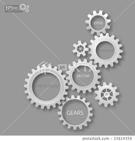 Vector illustration of realistic 3d gears - Stock Illustration ...