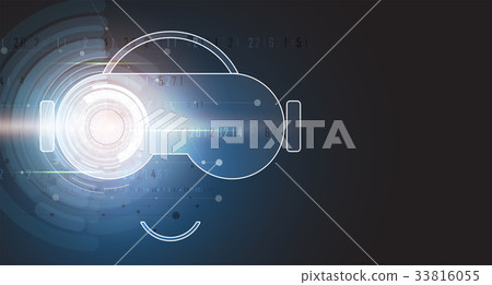 virtual reality life future technology background - Stock Illustration ...