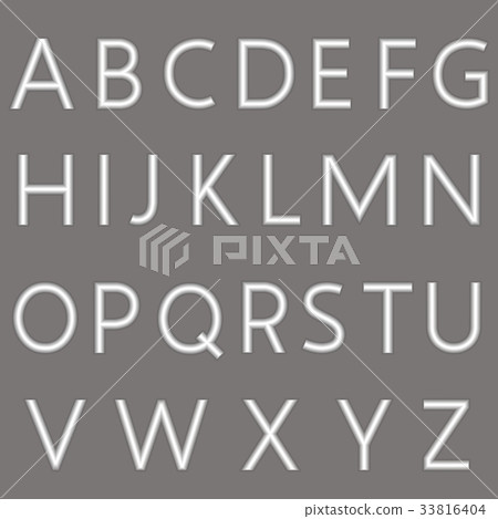 complete set of Latin letters made from silver - Stock Illustration ...