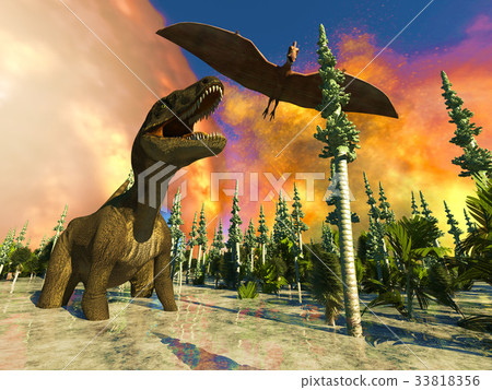 Dinosaur doomsday 3d rendering - Stock Illustration [33818356] - PIXTA
