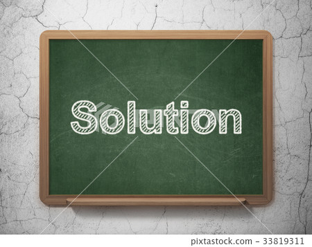 Business concept: Solution on chalkboard - Stock Illustration [33819311 ...