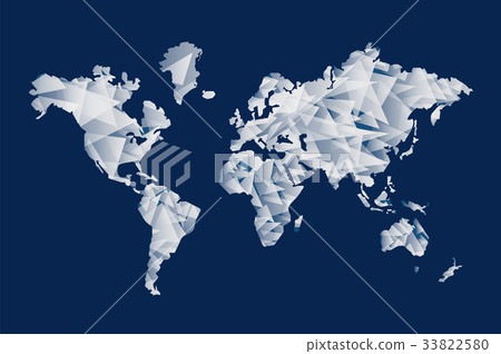Triangle shape world map concept illustration - Stock Illustration ...