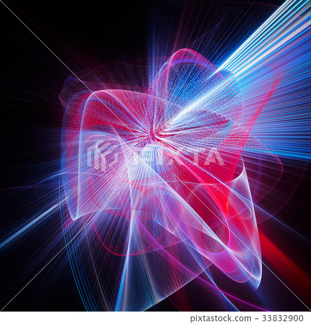 Abstract red and blue sci-fi background.-插圖素材 [33832900] - PIXTA圖庫