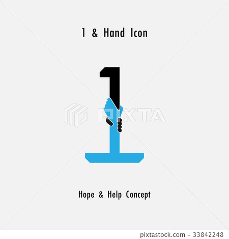Creative 1- Number icon abstract and hands icon - Stock Illustration ...