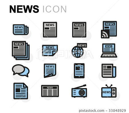 Vector flat news icons set - Stock Illustration [33848929] - PIXTA