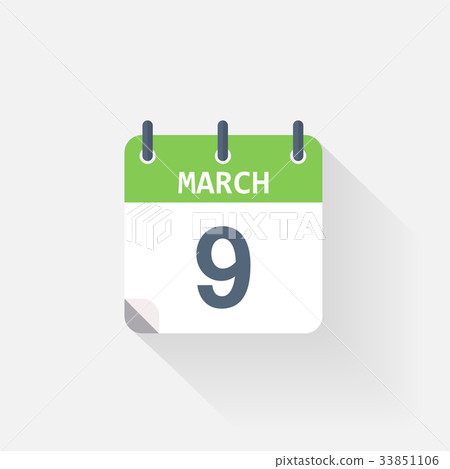 9 march calendar icon - Stock Illustration [33851106] - PIXTA
