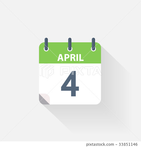 4 april calendar icon - Stock Illustration [33851146] - PIXTA