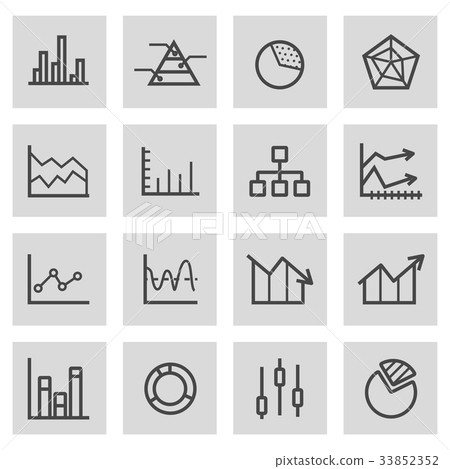 Vector black line diagram icons set - Stock Illustration [33852352] - PIXTA