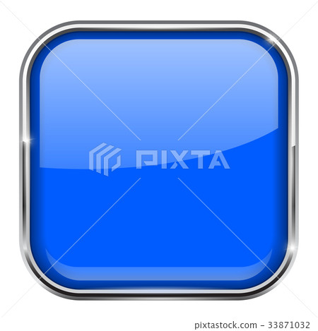 Blue square button. With metal frame - Stock Illustration [33871032 ...
