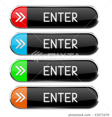 Black ENTER buttons with colored tags - Stock Illustration [33871070 ...
