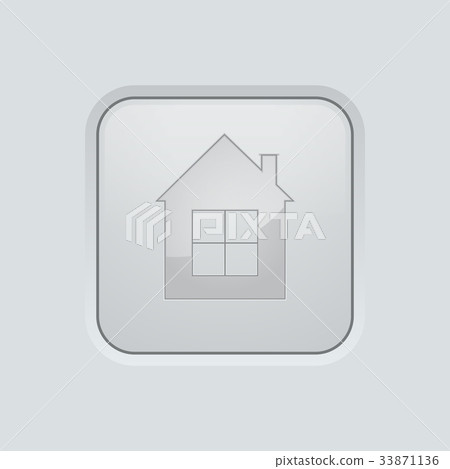 Square Home button. On gray interface background - Stock Illustration ...