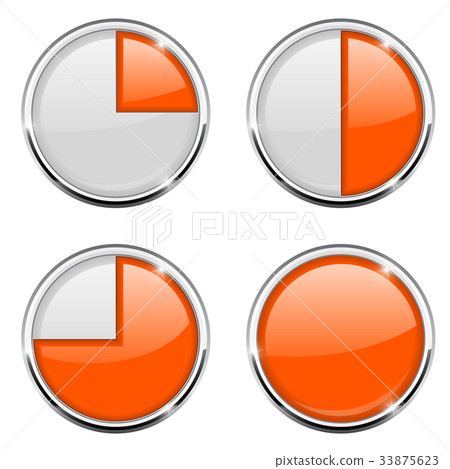 Round loading progress icon. Orange and white sign - Stock Illustration ...