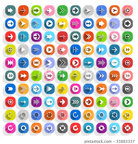 Color arrow icon in flat style - Stock Illustration [33883337] - PIXTA