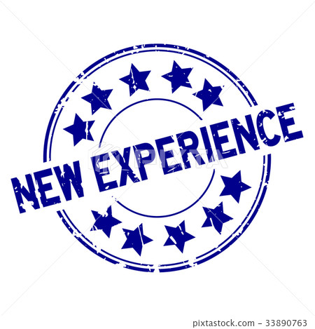 Grunge blue new experience round rubber seal stamp - Stock Illustration ...