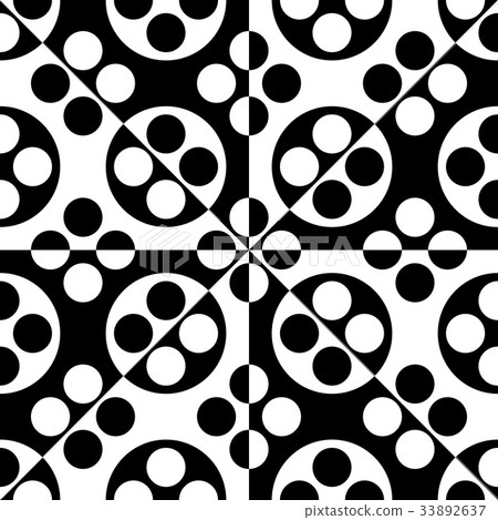 Seamless Circle and Triangle Pattern - Stock Illustration [33892637 ...