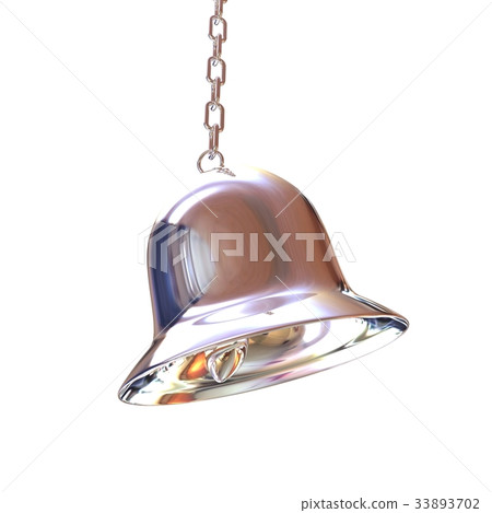 Shiny metal bell isolated on white background. - Stock Illustration ...