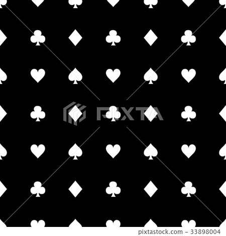 White Card Suits on Black Background - Stock Illustration [33898004 ...