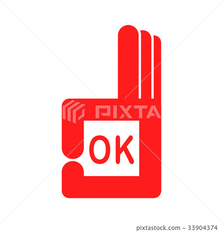 square graphic design hand with OK sign - Stock Illustration [33904374 ...