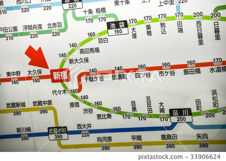 JR Shinjuku Station Route Map Price List - Stock Photo [33906624] - PIXTA