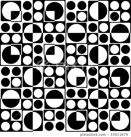 Seamless Square and Circle Pattern - Stock Illustration [33911679] - PIXTA